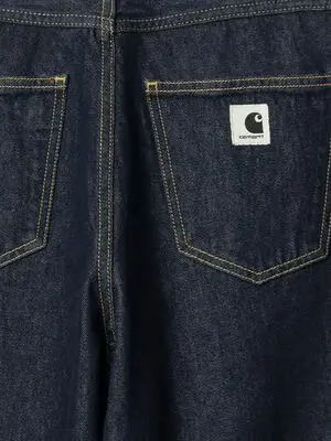 Carhartt Work In Progress Brandon Wide-leg Mid-rise Jeans In Cotton Denim With A Back Logo