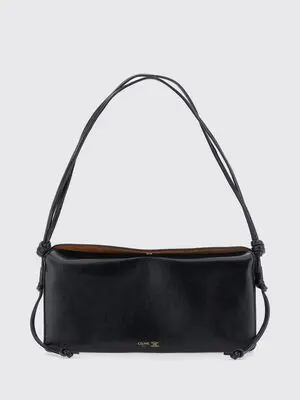 Celine Trio Shoulder Bag In Smooth Lambskin With A Snap Closure And Laminated Logo