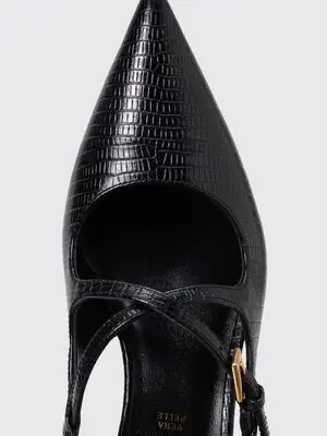 TWINSET Lizard-print Leather Slingback Pumps With Stiletto Heel