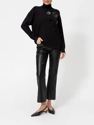 TWINSET Sequin-embellished Viscose Blend Turtleneck Jumper