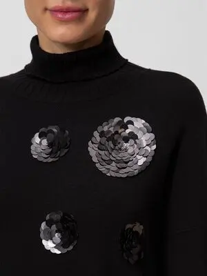 TWINSET Sequin-embellished Viscose Blend Turtleneck Jumper