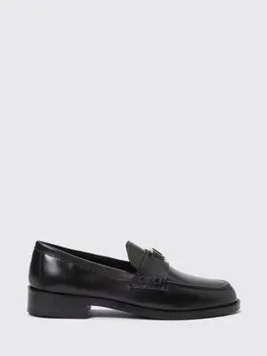 TWINSET Penny Loafers In Smooth Leather With Strap And Metal Logo