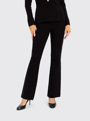 TWINSET Slim Fit Flared Knit Trousers With Mid-rise Waist