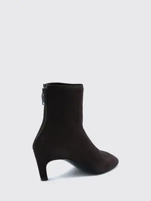 TOTEME Suede Sheep Leather Ankle Boots With Stiletto Heel And Back Zip