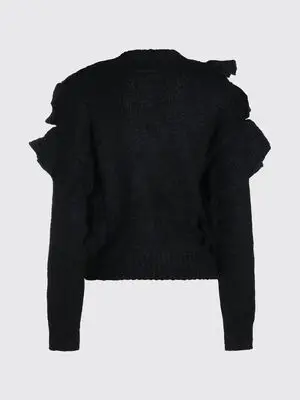 Elisabetta Franchi Ruffle-detail Mohair Blend Crew Neck Jumper - Black