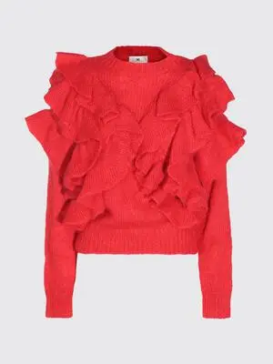 Elisabetta Franchi Ruffle-detail Mohair Blend Crew Neck Jumper