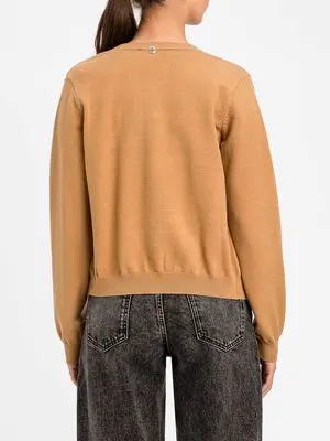 TWINSET Crystal-embellished Viscose Blend Crewneck Cardigan