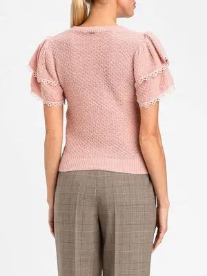 TWINSET Wool Blend Jumper With Short Puff Sleeves