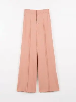 TWINSET High-waisted Palazzo Trousers In Viscose Blend