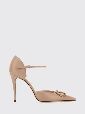 Valentino Garavani D'orsay Mary Jane Pumps With Crystal Vlogo Signature - Pink