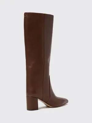 TWINSET Knee-high Boots In Smooth Leather With Block Heel And Almond Toe