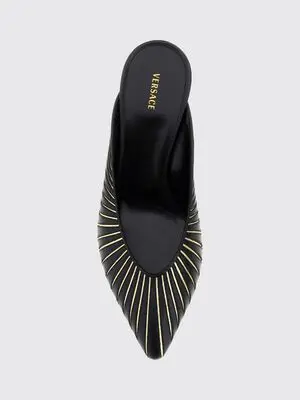 Versace Nappa Mules With Mid Stiletto Heel And Medusa Logo