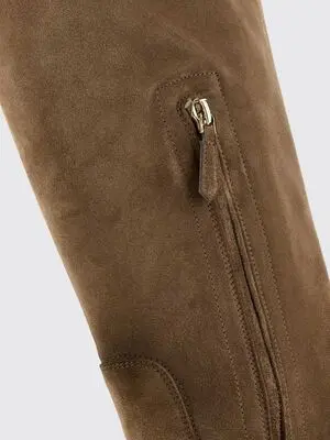 Santoni Suede Over-the-knee Boots With Low Heel