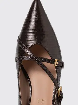 TWINSET Lizard-print Leather Mary Jane Court Shoes With Mid Heel