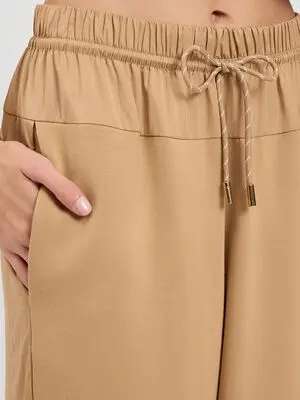 TWINSET Flared Viscose Blend Jogging Trousers With Drawstring Waist