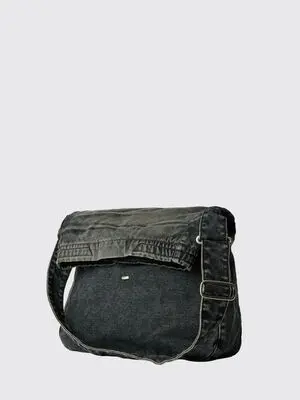 Our Legacy Cotton Denim Messenger Bag With Top Handle - Blue
