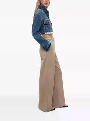 12 STOREEZ Cropped Raw-cut Denim Jacket