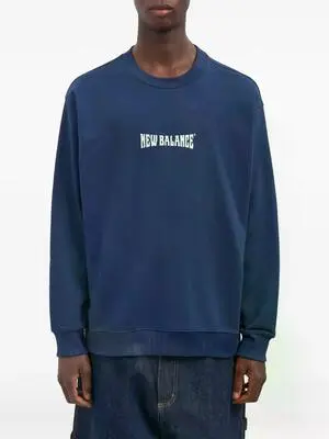NEW BALANCE Logo-print Crew-neck Sweatshirt - Blue
