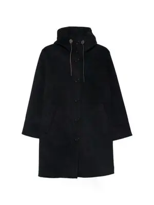 Aspesi Hooded Button-up Coat - Blue