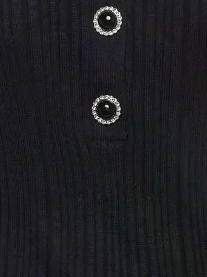 SELF-PORTRAIT Contrast Collar Rib-knit Mini Dress