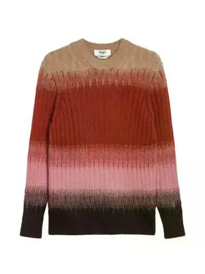Fendi Gradient-effect Ribbed-knit Sweater - Red