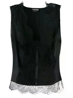 TOM FORD Stretch Lace Tank Top - Black