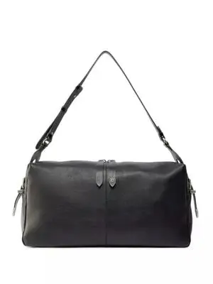 Pinko Keeper Bag Large Shoulder Bag In New Biker Leather - Black