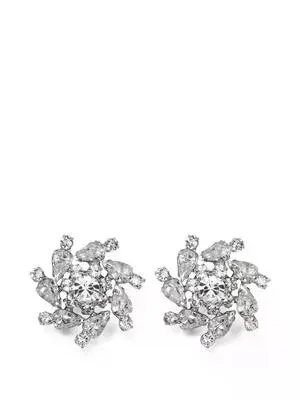 JENNIFER BEHR Shereen Crystal-embellished Earrings - Silver