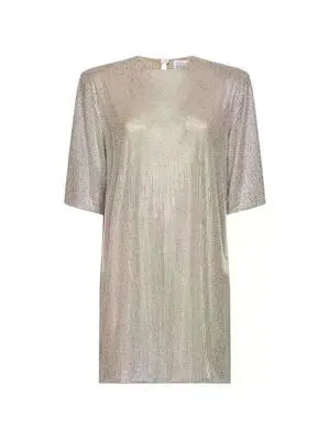 Giuseppe Di Morabito Crystal-embellished Short-sleeve Mini Dress - Silver