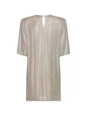 Giuseppe Di Morabito Crystal-embellished Short-sleeve Mini Dress - Silver