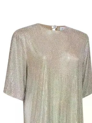 Giuseppe Di Morabito Crystal-embellished Short-sleeve Mini Dress - Silver
