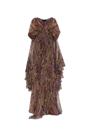 Etro Long Multicolor Paisley Dress With Lurex Thread By - Multicolour