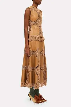 Ulla Johnson Livia Crochet & Leather Top
