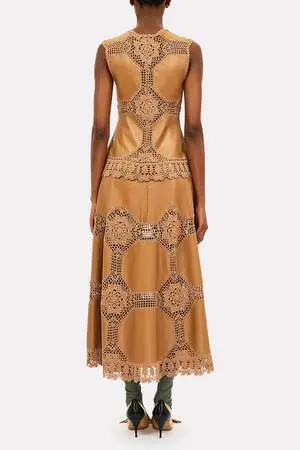 Ulla Johnson Livia Crochet & Leather Top