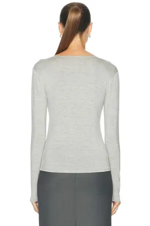 KYE V-neck Long Sleeve Top In Grey