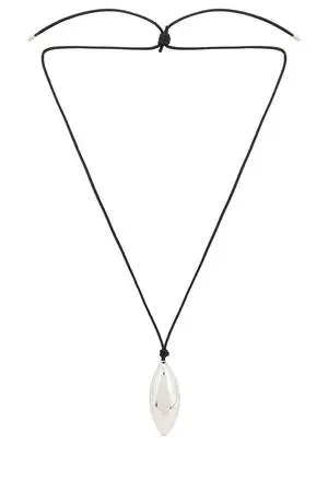 JENNIFER FISHER Dagger Leather Cord Necklace In Metallic