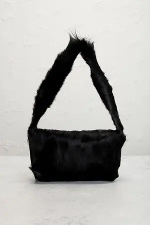 Fendi Rabbit & Mink Fur Baguette Shoulder Bag