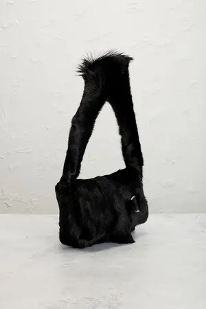Fendi Rabbit & Mink Fur Baguette Shoulder Bag