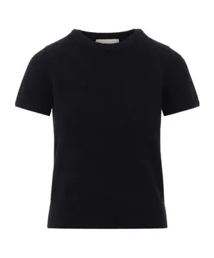 DUNST Short-sleeve Knitted T-shirt - Black