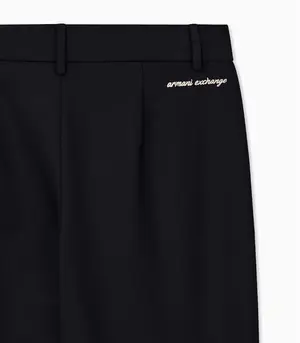 Armani Exchange Regular Fit Trousers In Viscose And Wool