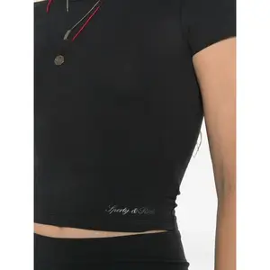 SPORTY  RICH Vanessa Logo-print Cropped T-shirt
