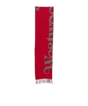 VIVIENNE WESTWOOD Logo-intarsia Fringed Scarf - No