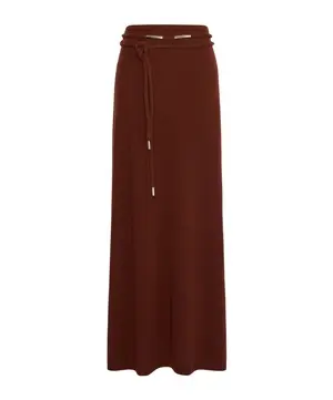 Max Mara Long Cashmere Yarn Skirt - Rust-red