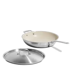 Made In 6 Qt. Ceramiclad Weeknight Pan With Lid - Stainless