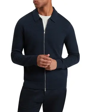 Ted Baker London Latto Long Sleeve T Stitch Zip Jacket - Navy