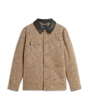 Ted Baker London Wallton Wool Blend Nep Tweed Chore Jacket