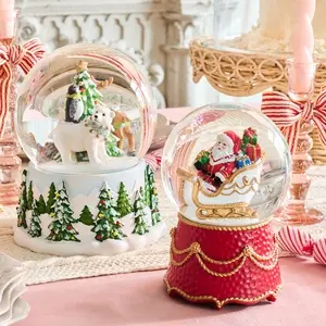 JULISKA Berry & Thread North Pole Santa In Sleigh Snow Globe