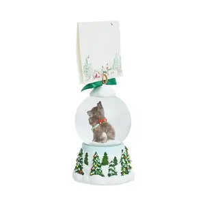 JULISKA Berry & Thread North Pole Husky Snow Globe Place Card Holder