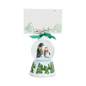 JULISKA Berry & Thread North Pole Penguin Snow Globe Place Card Holder