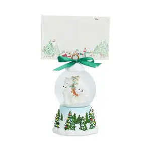 JULISKA Berry & Thread North Pole Polar Bear Snow Globe Place Card Holder